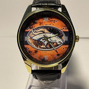 NFL | Accessories | Denver Broncos Casual Leather Wristwatch New | Poshmark